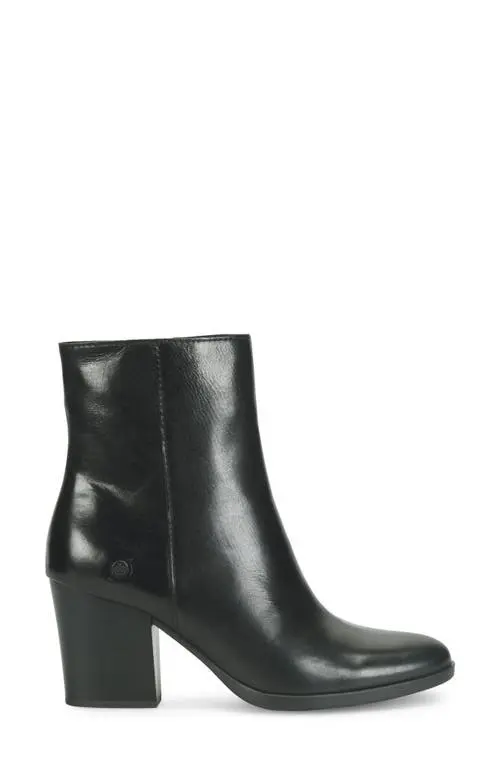 BØRN Elina Block Heel Bootie - Black Leather