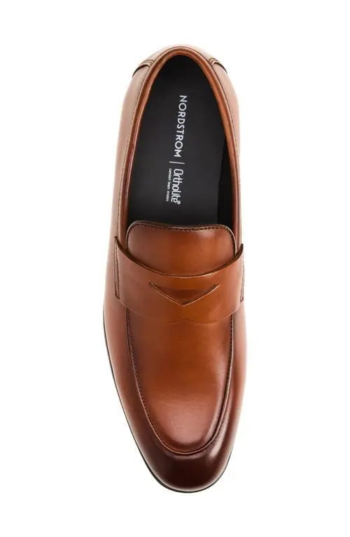 Nordstrom Leather Penny Loafers - Brown Ochre