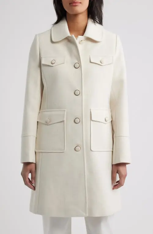 CECE DUPRAZ Textured Flap Pocket Coat - Ivory