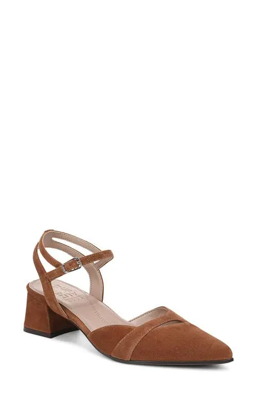 Naturalizer Merritt Slingback Pointed Toe Pump - Dark Cheshtnut Suede