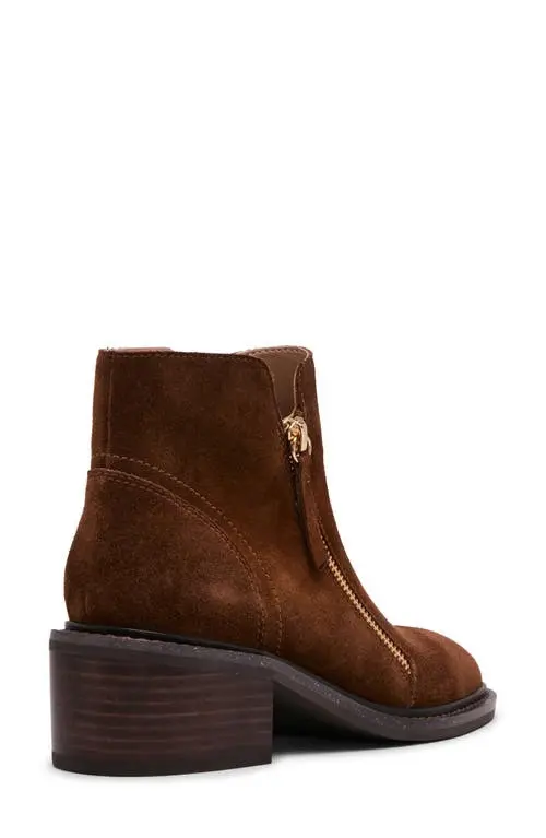 Blondo Lilani Waterproof Block Heel Bootie - Chocolate Suede