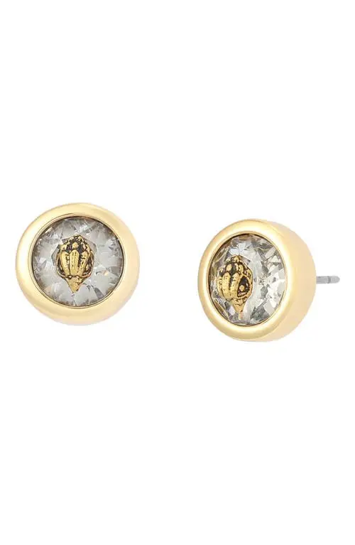 Kurt Geiger Round Stone Stud Earrings - Gold/crystal