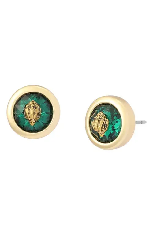 Kurt Geiger Round Stone Stud Earrings - Green