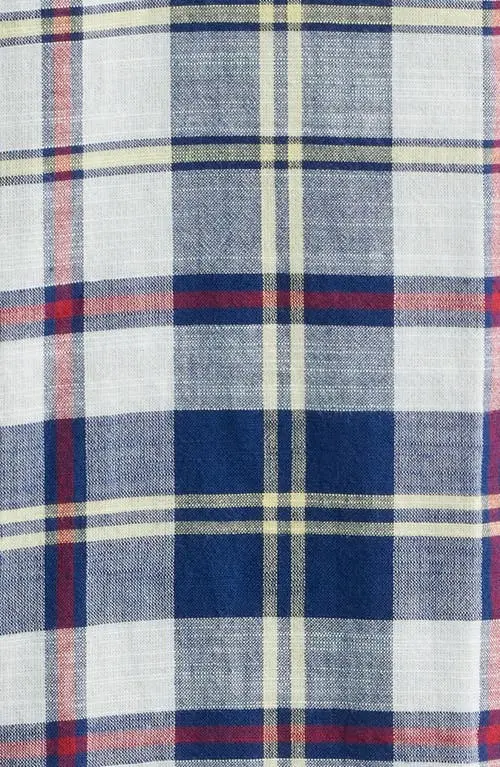 Brooks Brothers Madras Plaid Short Sleeve Button-down Shirt