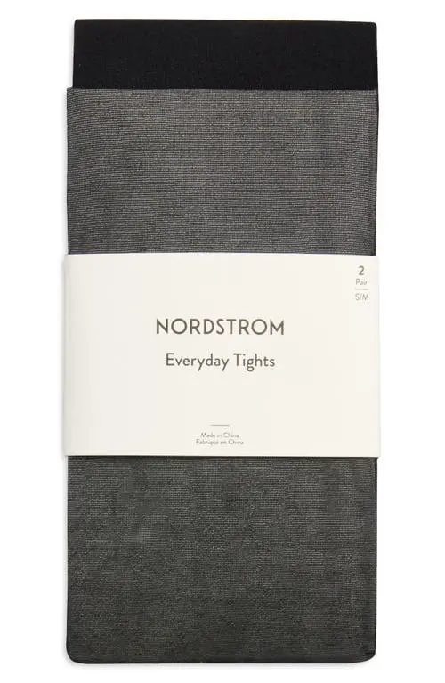 Nordstrom Everyday Assorted 2-pack Sheer & Opaque Tights - Black