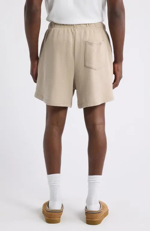ELWOOD Relaxed Fit Garment-washed Sweat Shorts - Tan