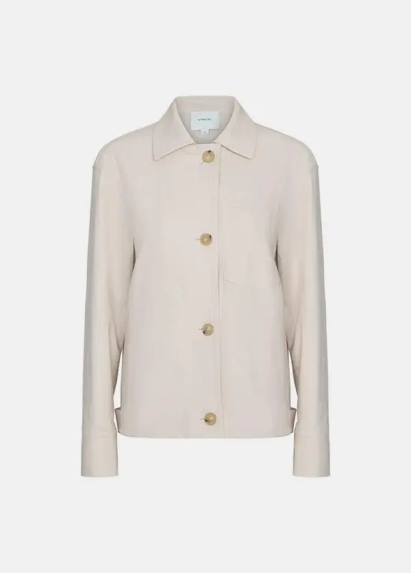 Vince Linen-blend Long Jacket