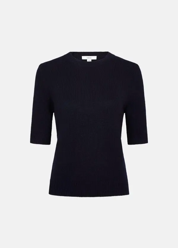 Vince Wool-cashmere Short-sleeve Sweater