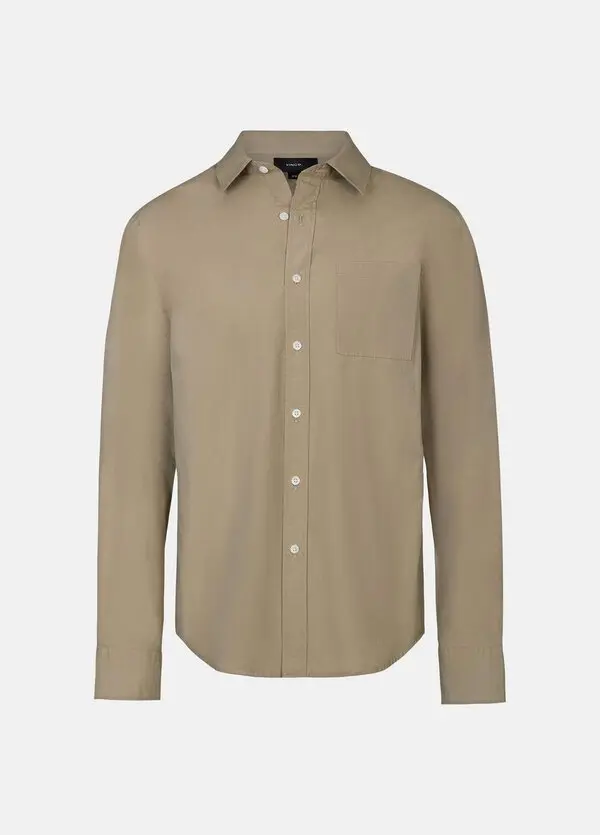 Vince Cotton Poplin Button-front Shirt - Terrapin