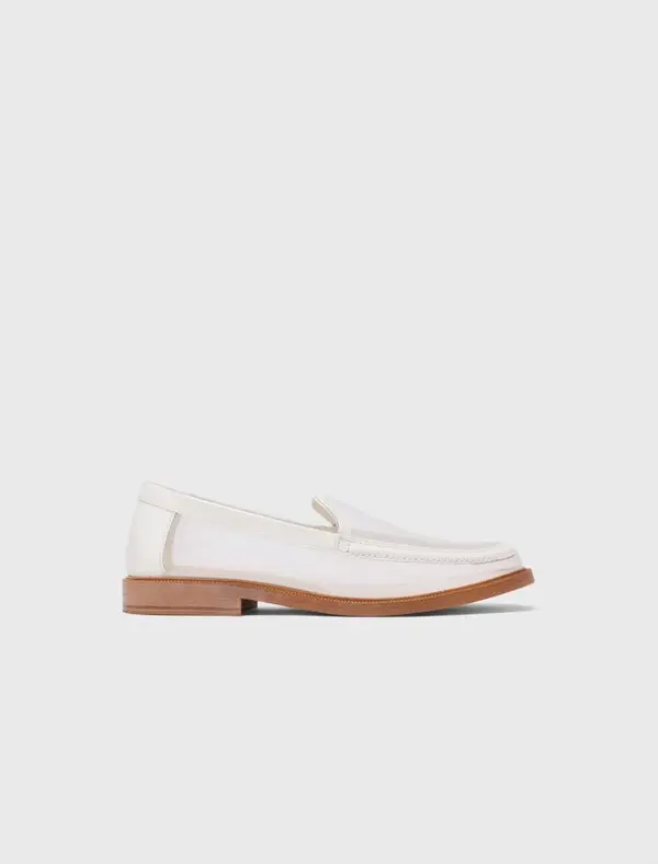 Maje Leather And Mesh Loafers