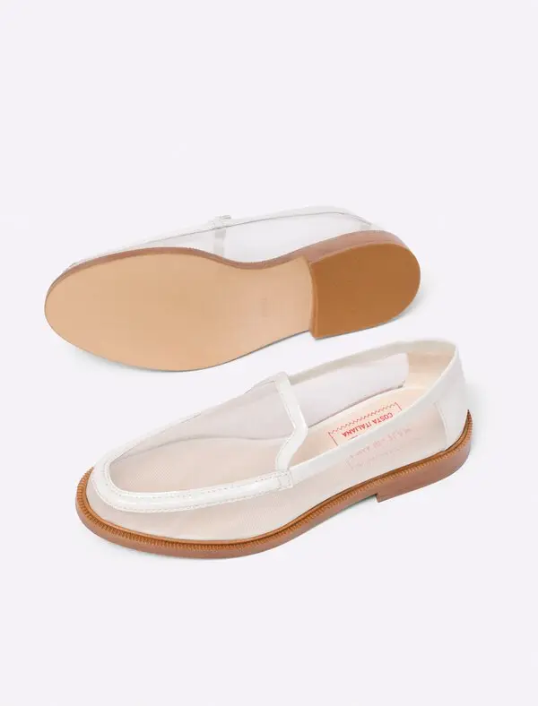 Maje Leather And Mesh Loafers