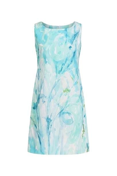 CONQUISTA A Line Print Poplin Dress - Green