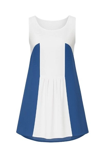 CONQUISTA A-line Panelled Mini Dress - Blue