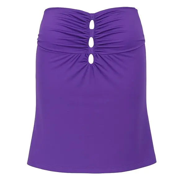 CONQUISTA Strapless Ruched Jersey Top - Purple