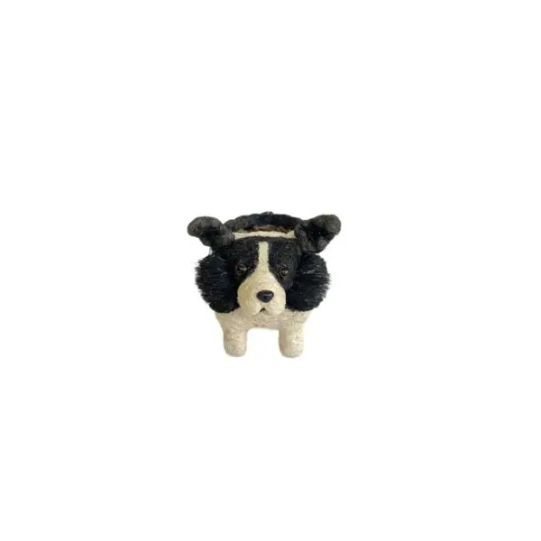 YUMI WEAVES Black / White Border Collie Plant Pot And Desk Organiser - Black/white