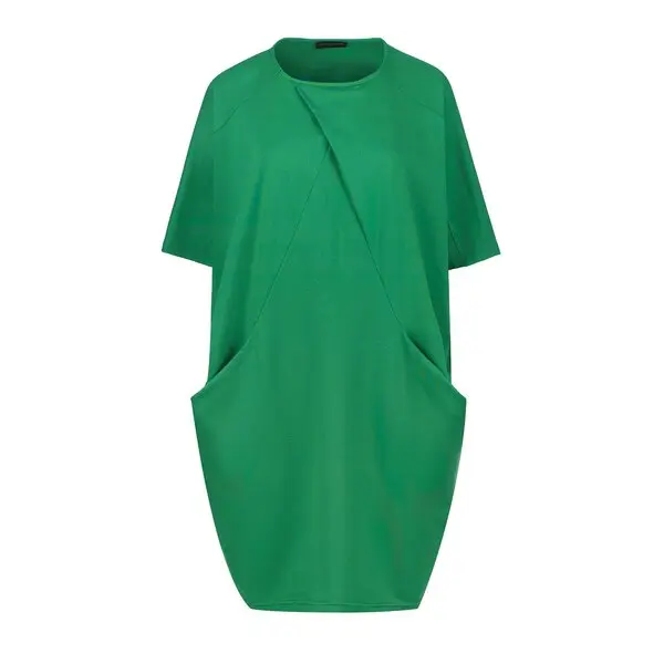 CONQUISTA Punto Di Roma Batwing Dress - Green