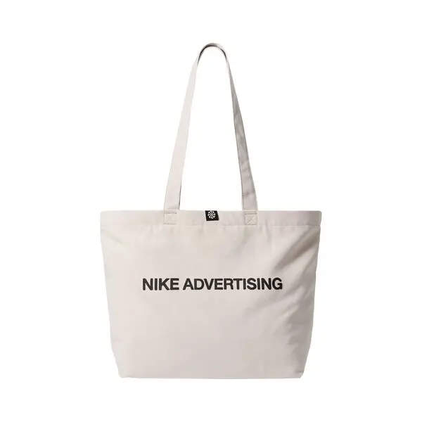 Nike Heritage 22l "your Message Here" Tote Bag 'oatmeal/safety Orange/safety Orange - White