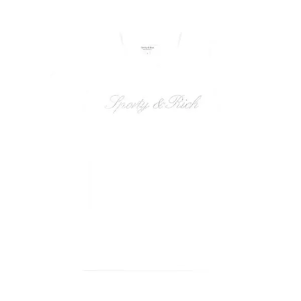 SPORTY & RICH Signature Logo Krystal Tee /crystal - White