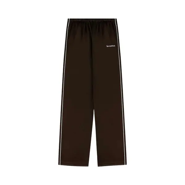 SPORTY & RICH Serif Logo Retro Track Pants 'cioco/white - Brown