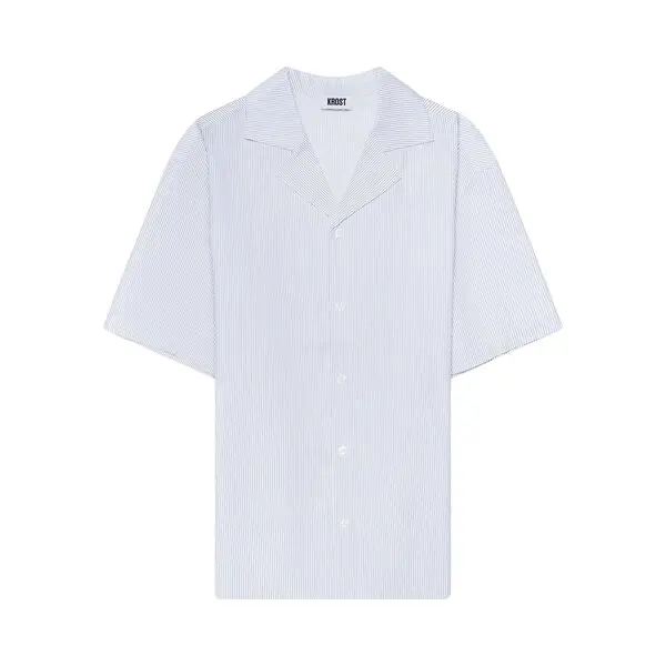KROST Cotton Stripe Bowling Shirt - Blue