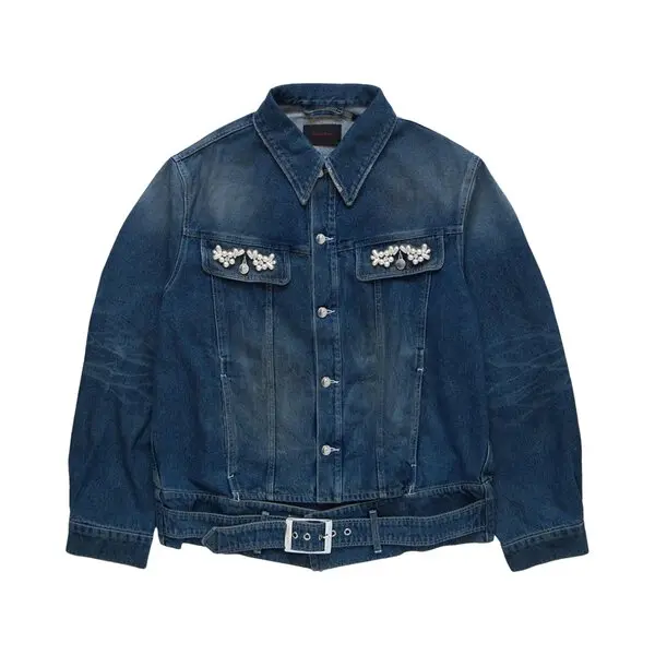 Simone Rocha Belt Waist Tail Denim Trucker Jacket