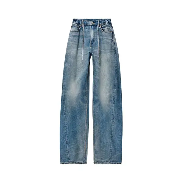Alexander Wang Crystal Drawcord Balloon Jeans - Blue