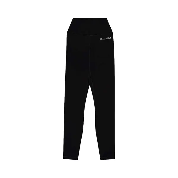 SPORTY & RICH Signature Logo Legging /white - Black