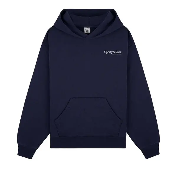 SPORTY & RICH Modern Hoodie 'dark Navy/white - Blue