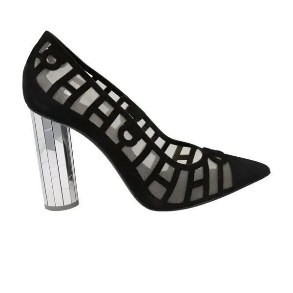 FERRAGAMO Florise X5 Suede Laser Cut Pumps