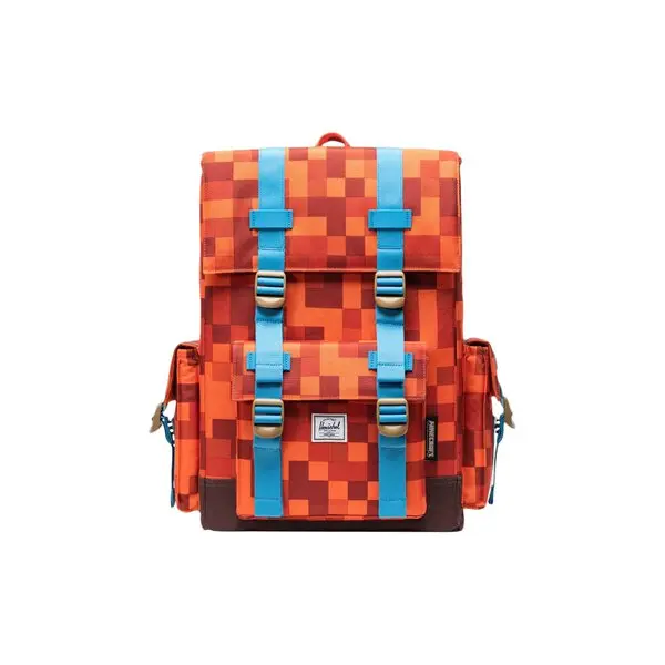 Herschel Supply Co. X Minecraft 29l Cube Little America Backpack 'orange Block - Black