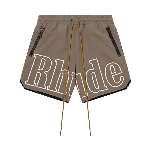 Rhude Rh Logo Shorts 'taupe - Brown