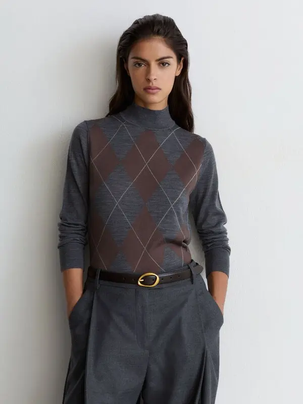REISS Sylvia Leather Lizard-effect Sculpted-buckle Belt - Chocolate