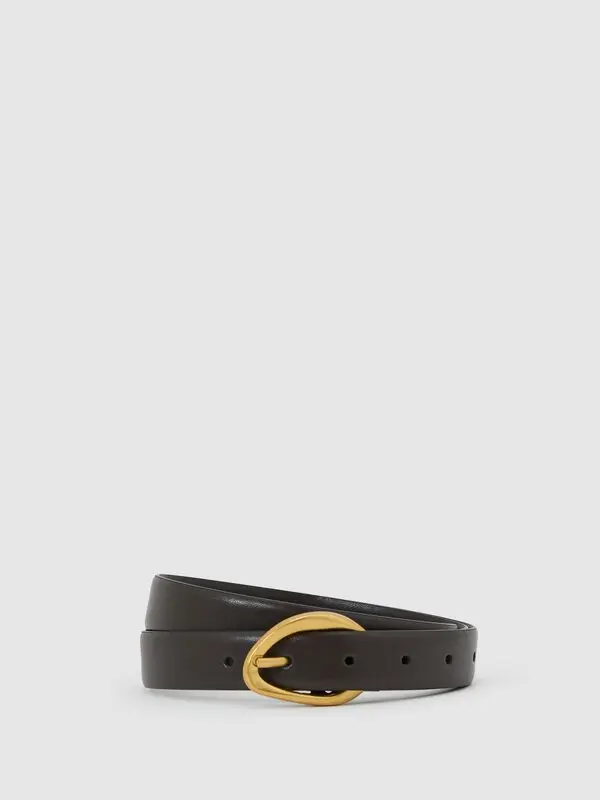 REISS Sylvia Leather Sculpted-buckle Belt