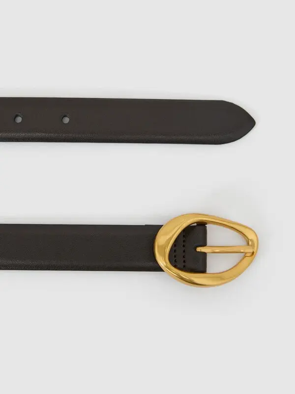 REISS Sylvia Leather Sculpted-buckle Belt