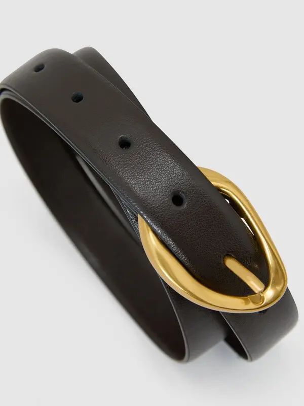REISS Sylvia Leather Sculpted-buckle Belt