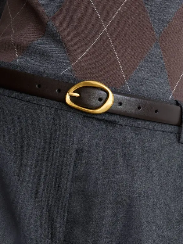 REISS Sylvia Leather Sculpted-buckle Belt