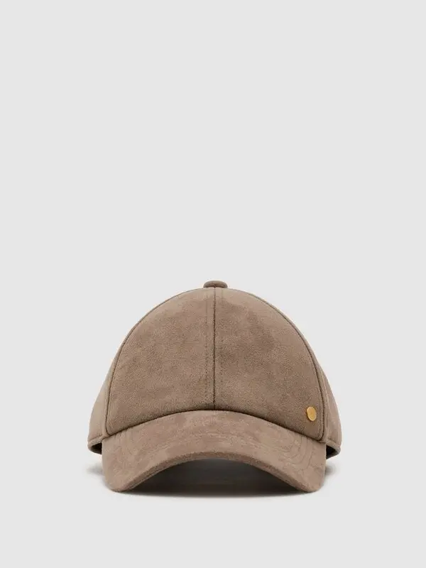 REISS Faux Suede Baseball Cap