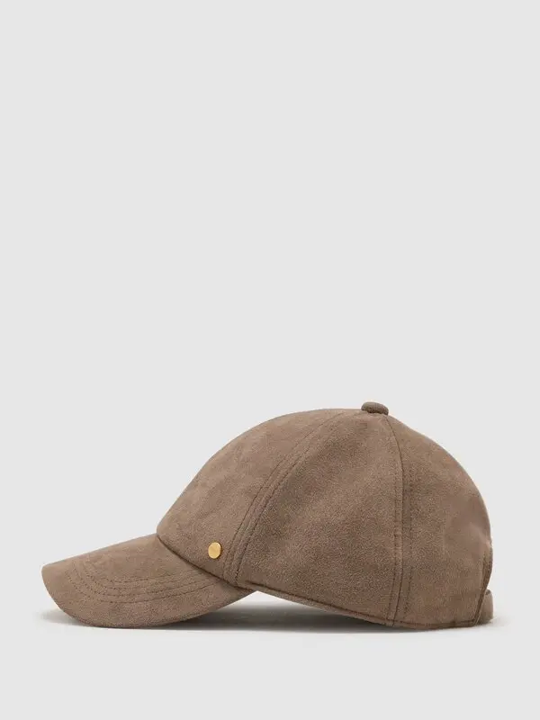 REISS Faux Suede Baseball Cap