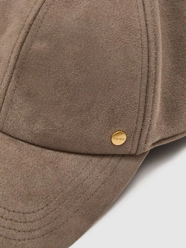 REISS Faux Suede Baseball Cap