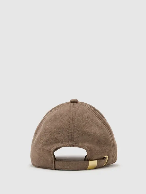 REISS Faux Suede Baseball Cap