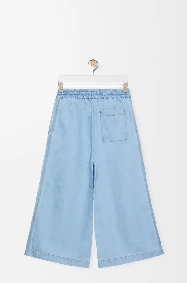 Loewe Cropped Trousers In Denim - Light Denim