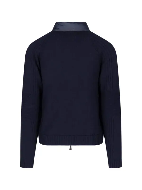 Moncler Padded Virgin Wool Cardigan With Hood