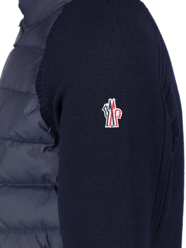 Moncler Padded Virgin Wool Cardigan With Hood