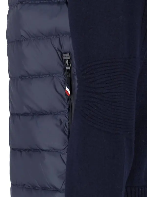 Moncler Padded Virgin Wool Cardigan With Hood