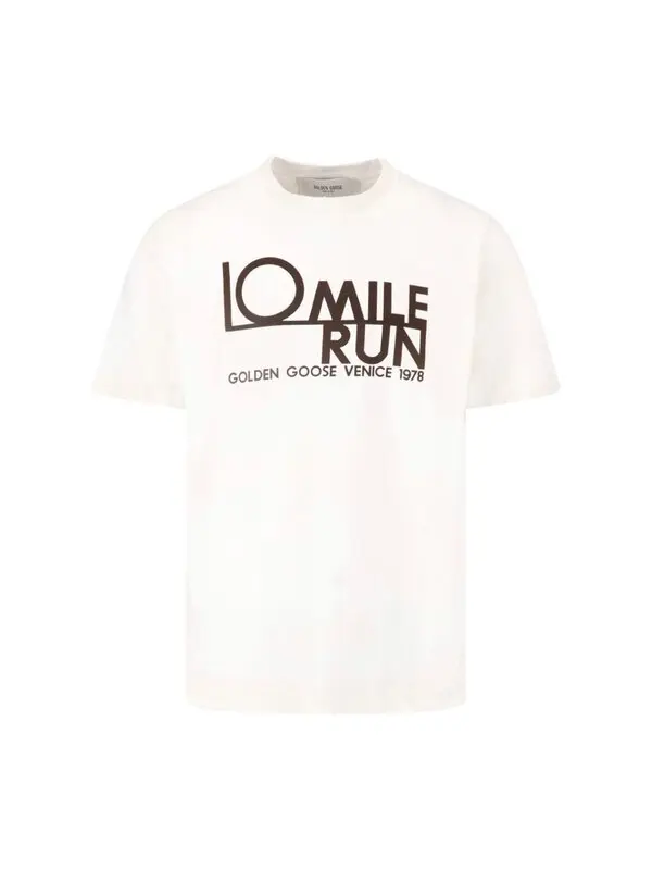 GOLDEN GOOSE T-shirt "10 Mile Run - White