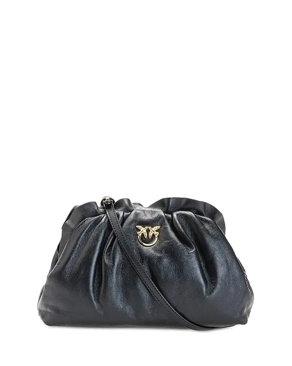Pinko Mini Chain Leather Clutch - Nero