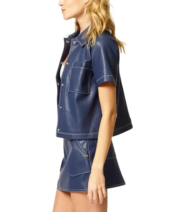 Central Park West Rusty Short Sleeve Cropped Jacket