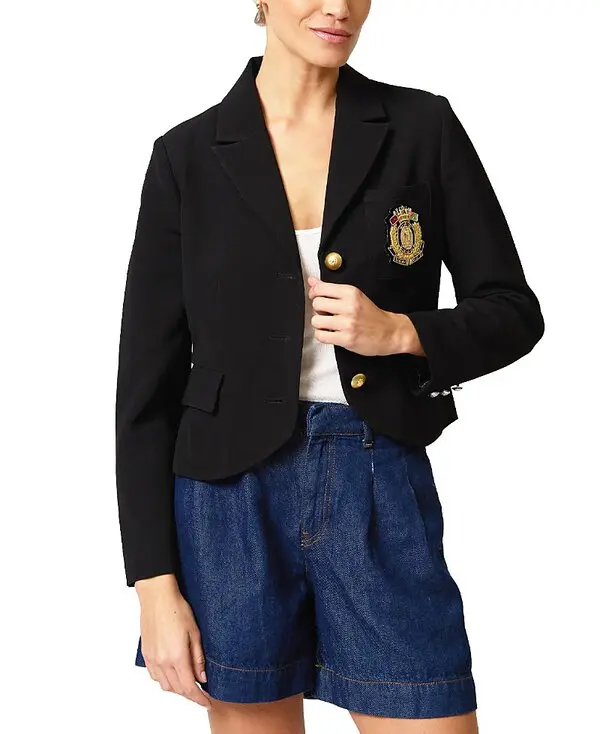 Central Park West Paulie Patch Pocket Blazer - Black