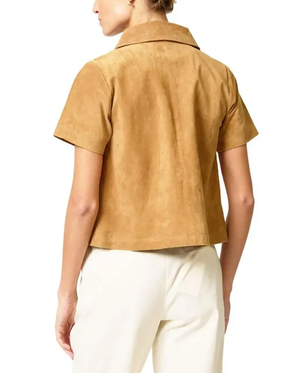 Central Park West Rusty Genuine Suede Short Sleeve Jacket
