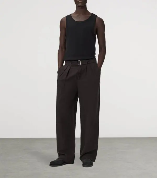 ALLSAINTS Lyocell-linen Marko Straight Trousers